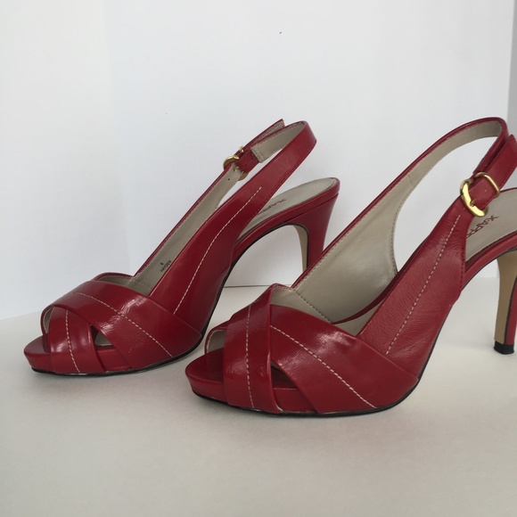 Xappeal | Shoes | Xappeal Red Peep Toe Platform Heels | Poshmark